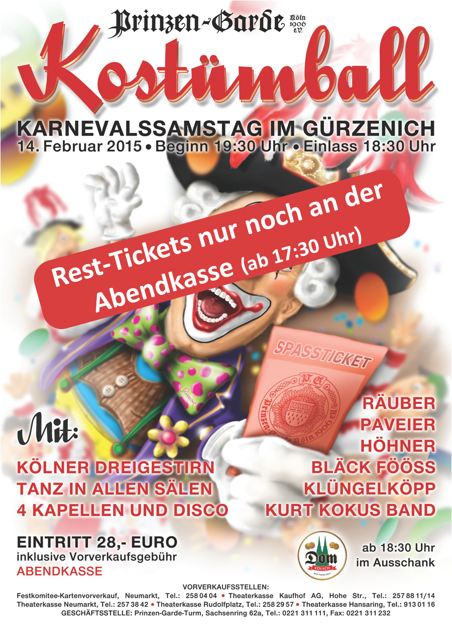 Kostümball der Prinzen-Garde - Rest-Tickets an der Abendkasse - Prinzen ...
